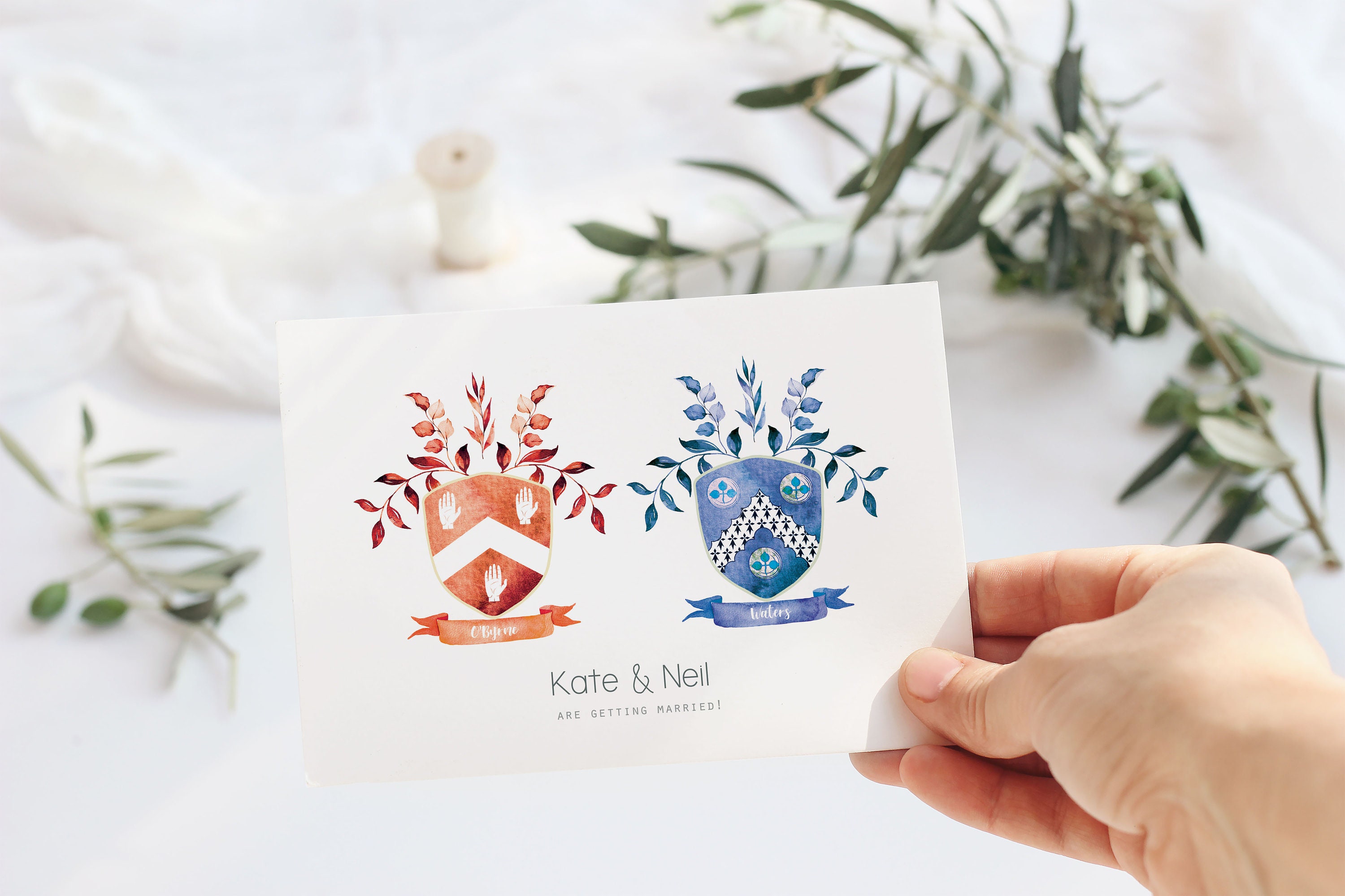 Custom Family Crest Wedding Invitations Coat of Arms Wedding | Etsy