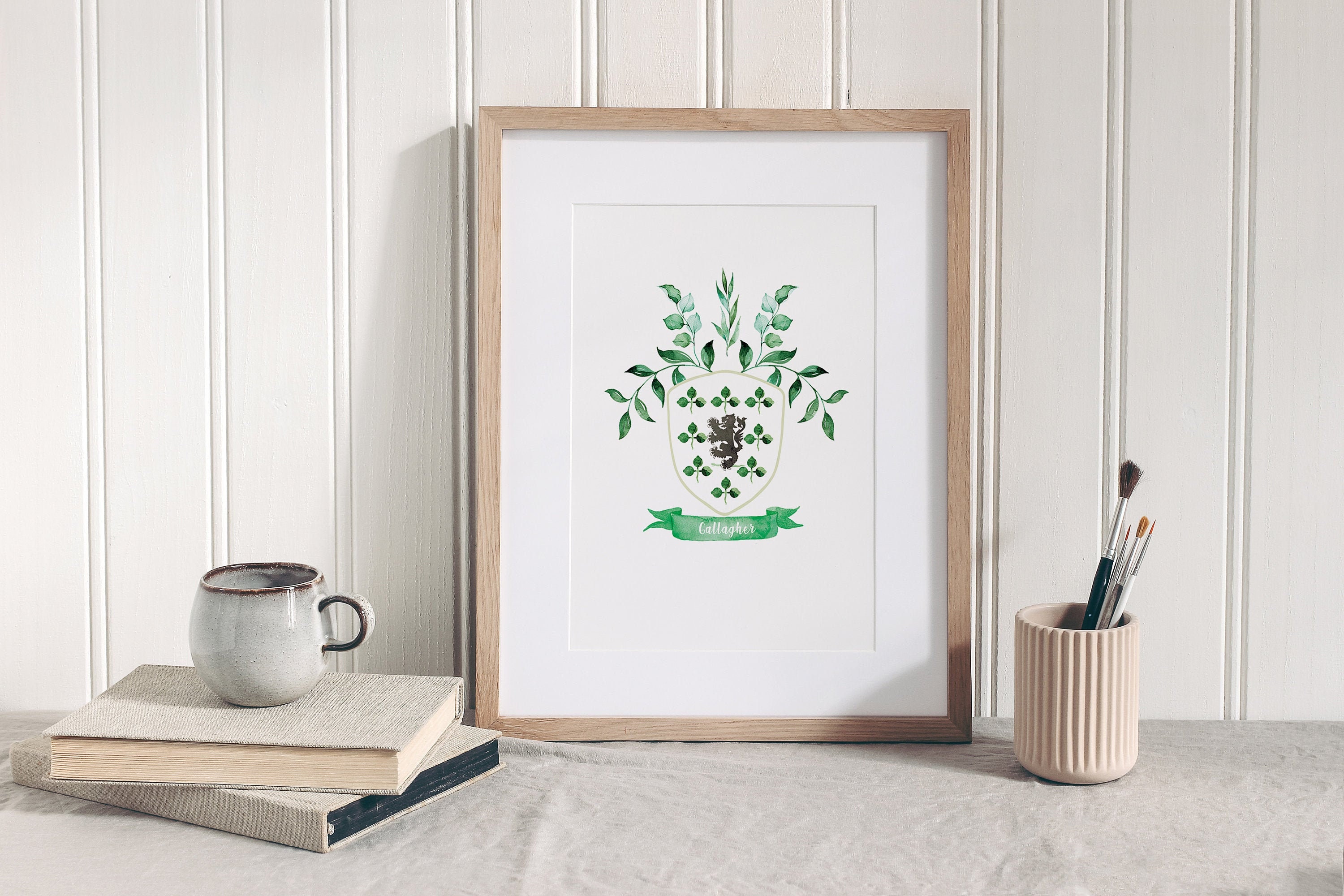 Gallagher Coat of Arms Watercolour Style Family Crest Made | Etsy