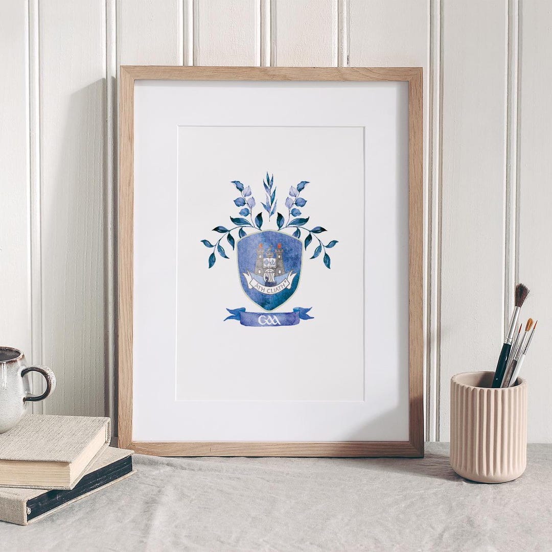 Dublin GAA Crest - Made in Ireland - Irish Design - Fine Art Print ...