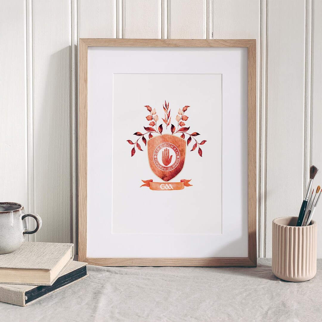 Tyrone GAA Crest - Made in Ireland - Irish Design - Fine Art Print ...
