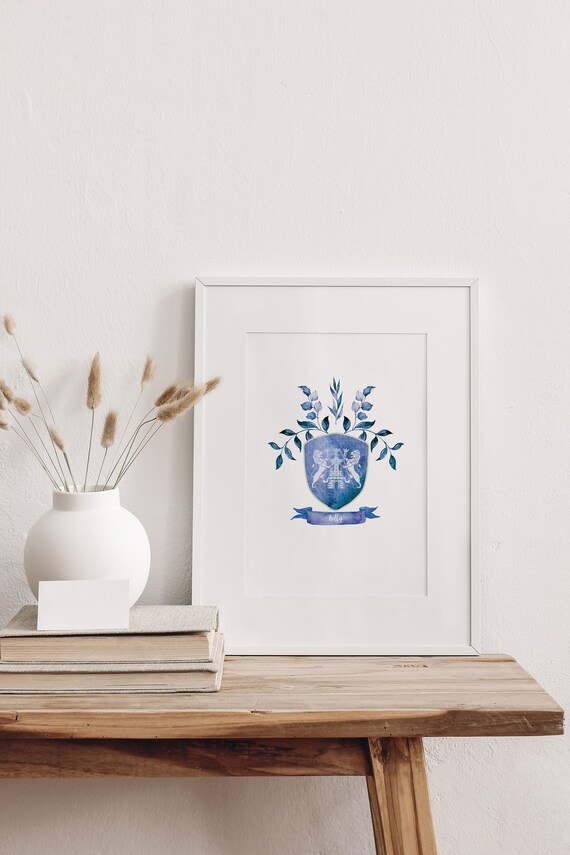 Kelly Coat of Arms watercolour Style Family Crest Made in | Etsy