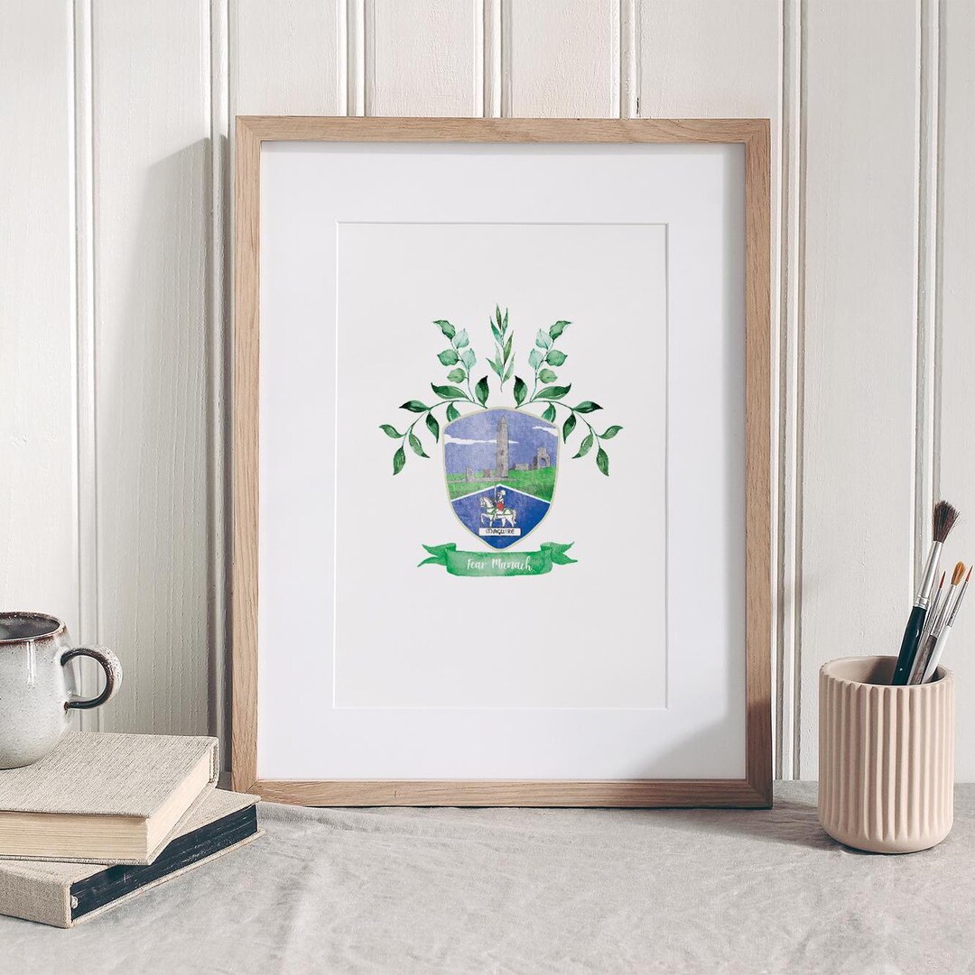 Fermanagh GAA Crest - Made in Ireland - Irish Design - Fine Art Print ...