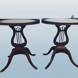 Mahogany Side Table With Glass Top - Etsy