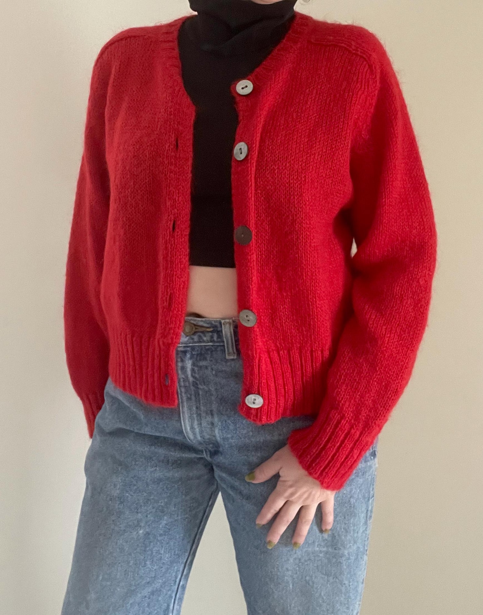 True Vintage 80's GAP Red Button-up Cardigan - Etsy