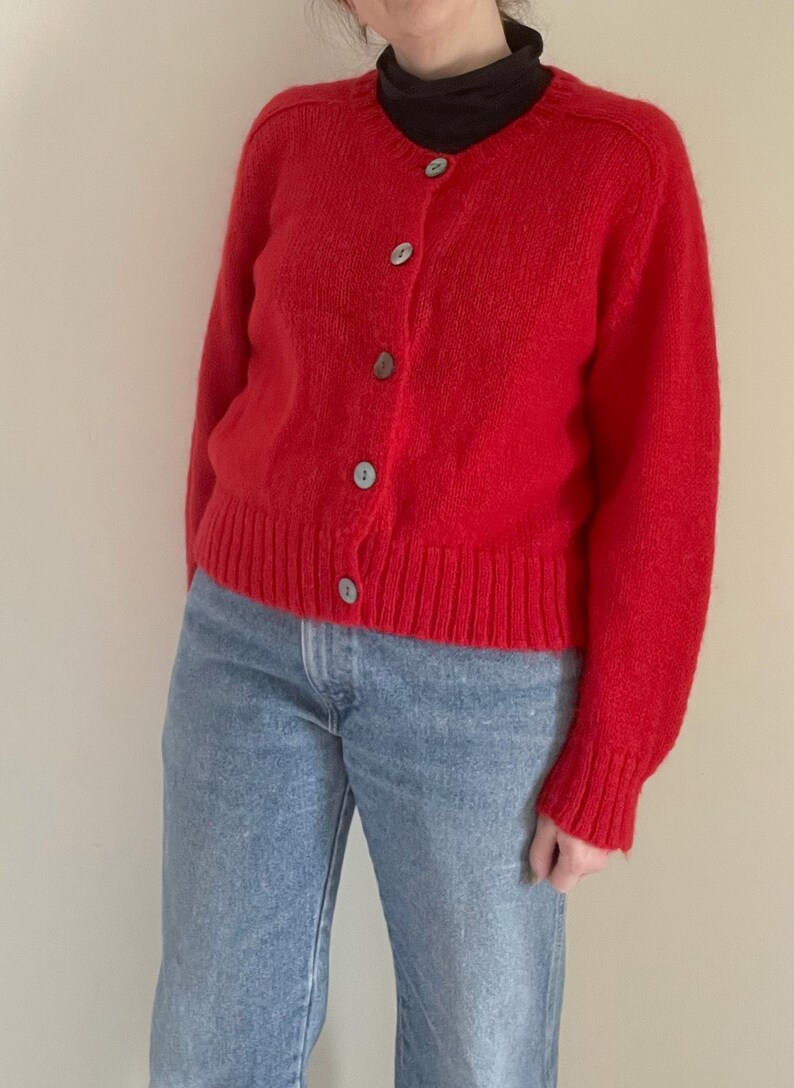 True Vintage 80's GAP Red Button-up Cardigan - Etsy