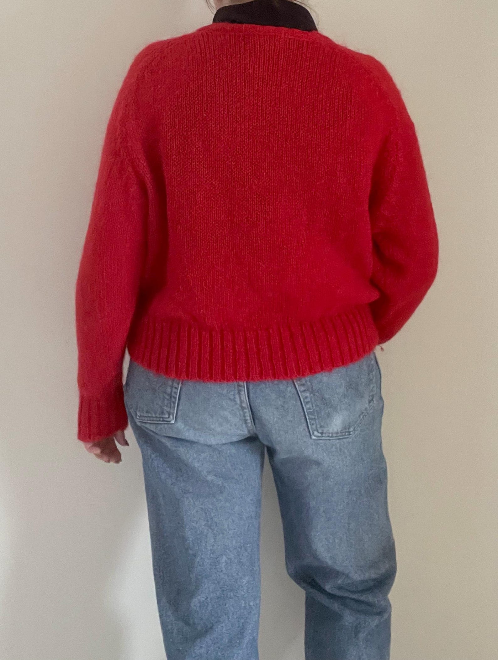 True Vintage 80's GAP Red Button-up Cardigan - Etsy