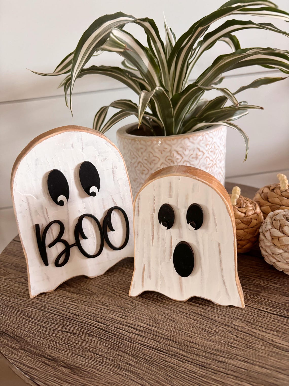Handmade Wooden Ghosts | Halloween Decor | Rustic Halloween Shelf ...