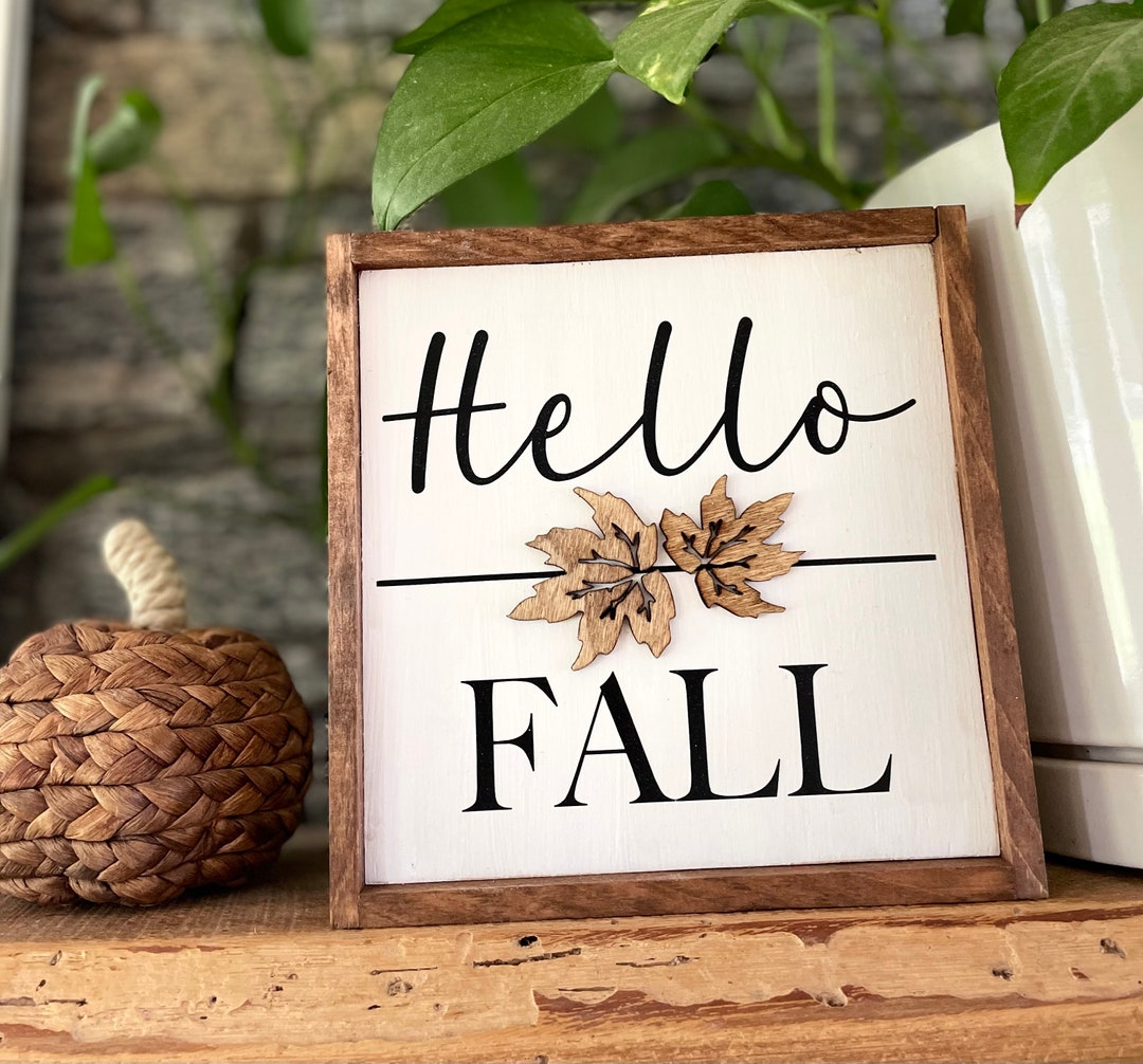 Hello Fall Sign | Hello Fall | Fall Decor | Fall Wall Art | Fall ...
