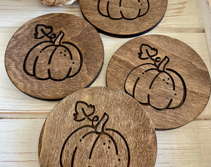 Crochet Pumpkin Coasters, Fall Coaster Set, Fall Home Decor ...