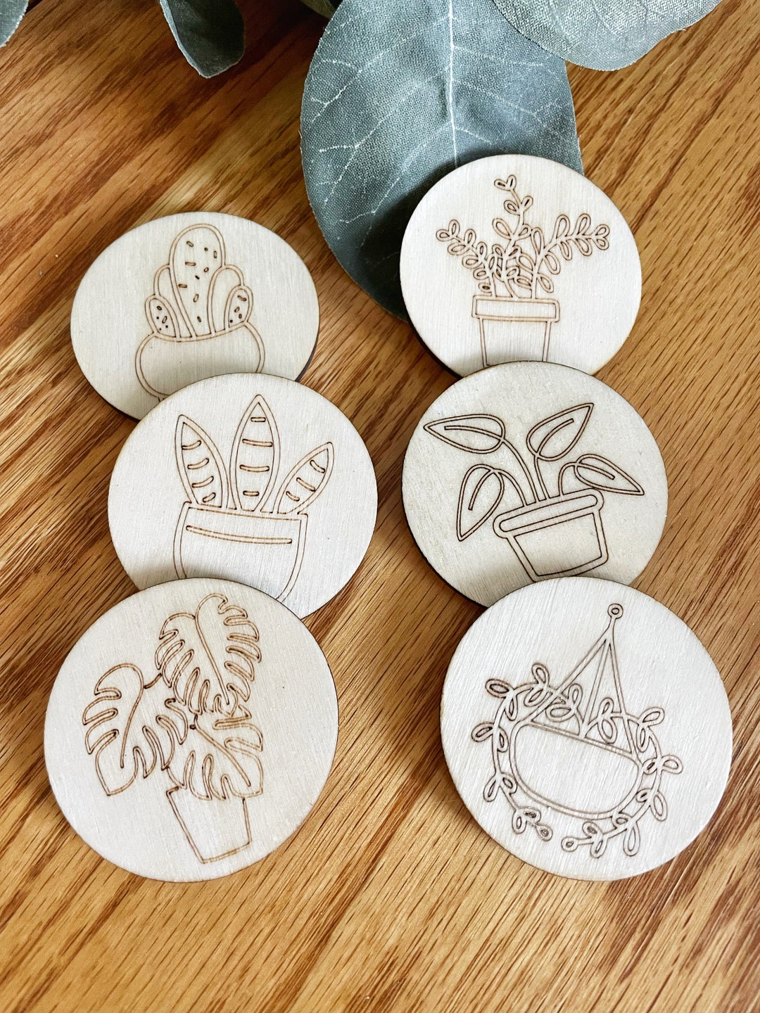 Plant Magnets Set of 6 Plant Lover Gift Idea Houseplant Magnet ...