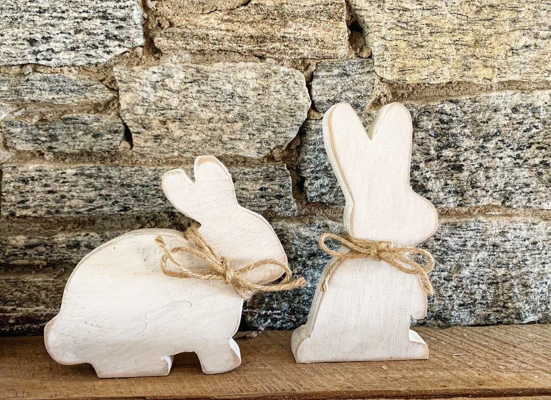 Rustic Wooden Bunnies/ Farmhouse Decor/spring Decor/easter Decor/tiered ...
