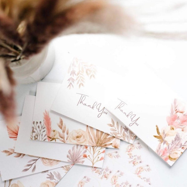 Boho Thank You Cards - Etsy
