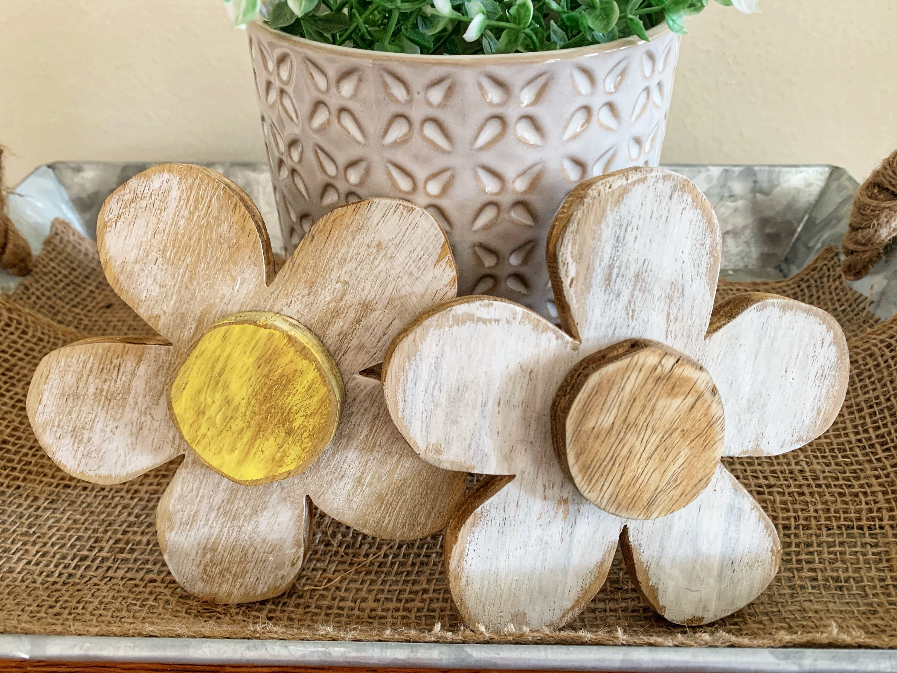 Handmade Wooden Flowersrustic Farmhousetiered Tray | Etsy