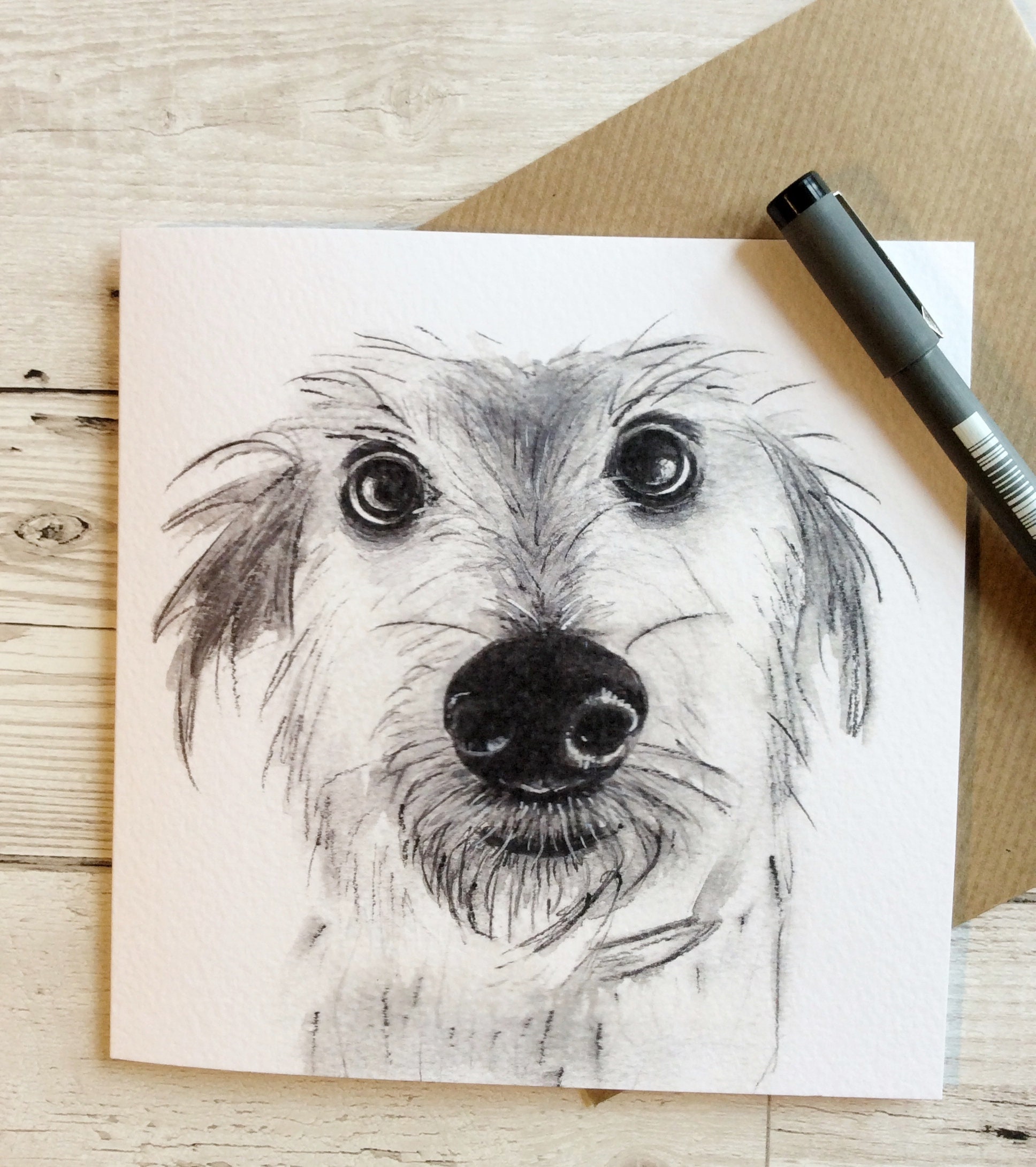 Scruffy Lurcher Card, Lurcher Card, Scruffy Dog Card, Cute Dog Card ...