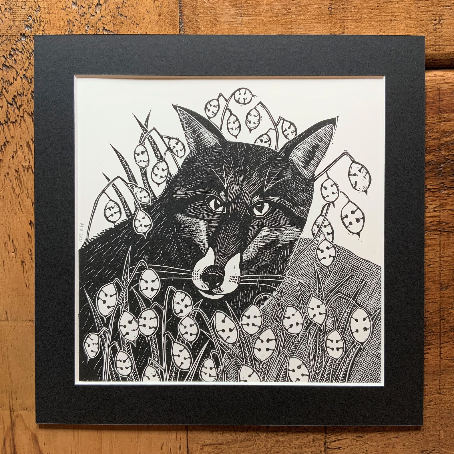 Fox Lino Print Fox Lino cut Fox print Fox artwork Fox | Etsy