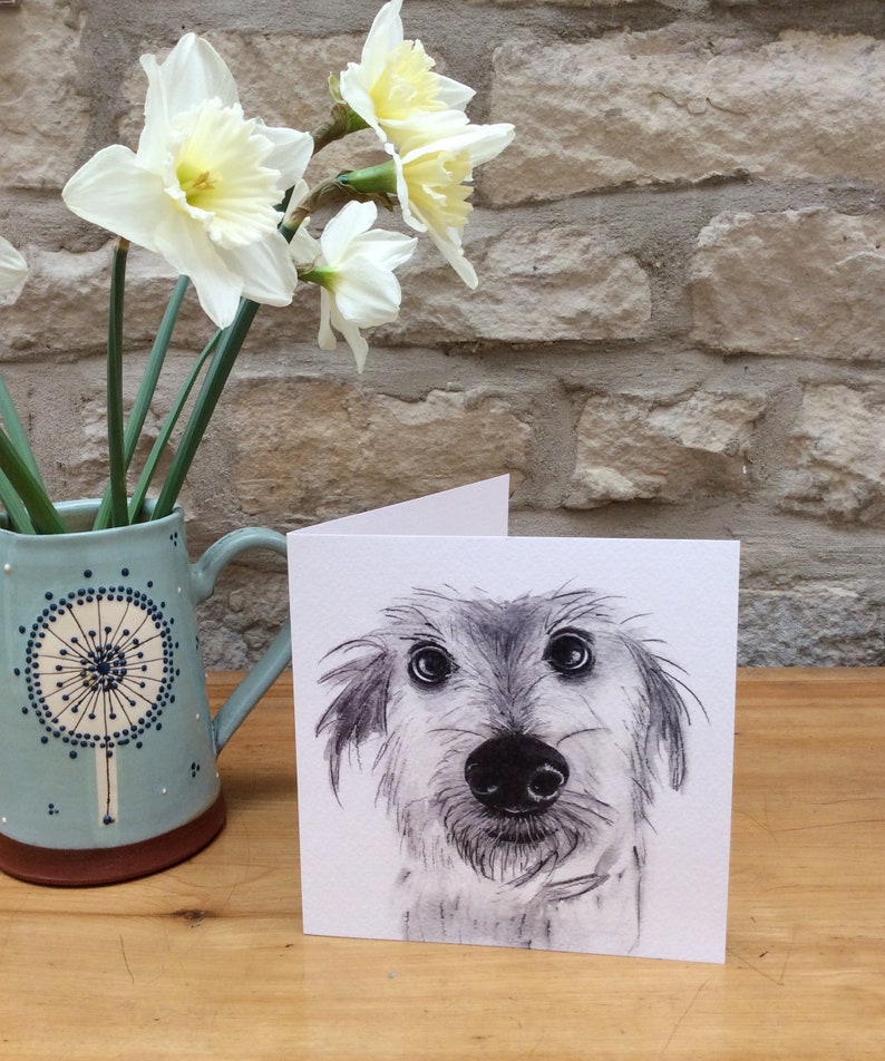 Scruffy Lurcher Card, Lurcher Card, Scruffy Dog Card, Cute Dog Card ...