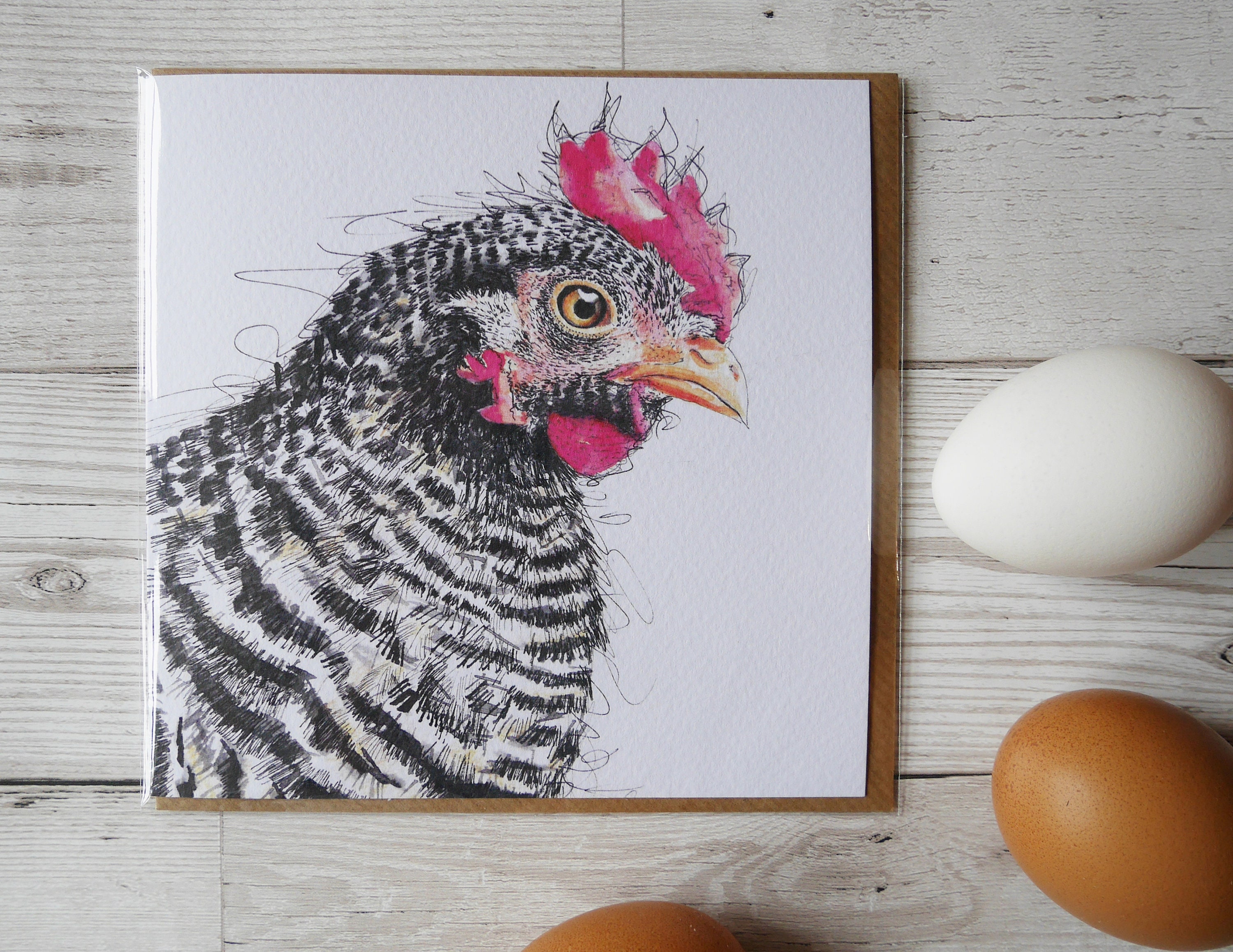 Chicken Card From My Original Watercolour Art, Hen Card, Poultry Card ...