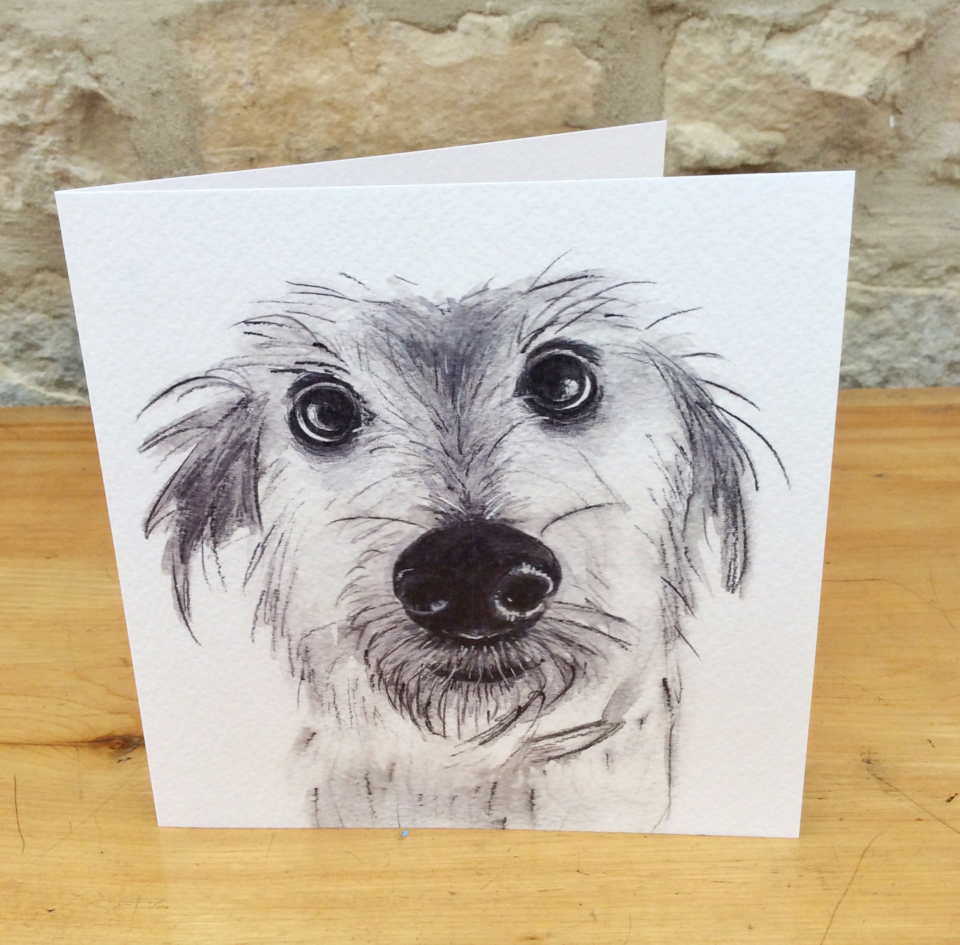 Scruffy Lurcher Card Lurcher Card Scruffy Dog Card Cute Dog - Etsy