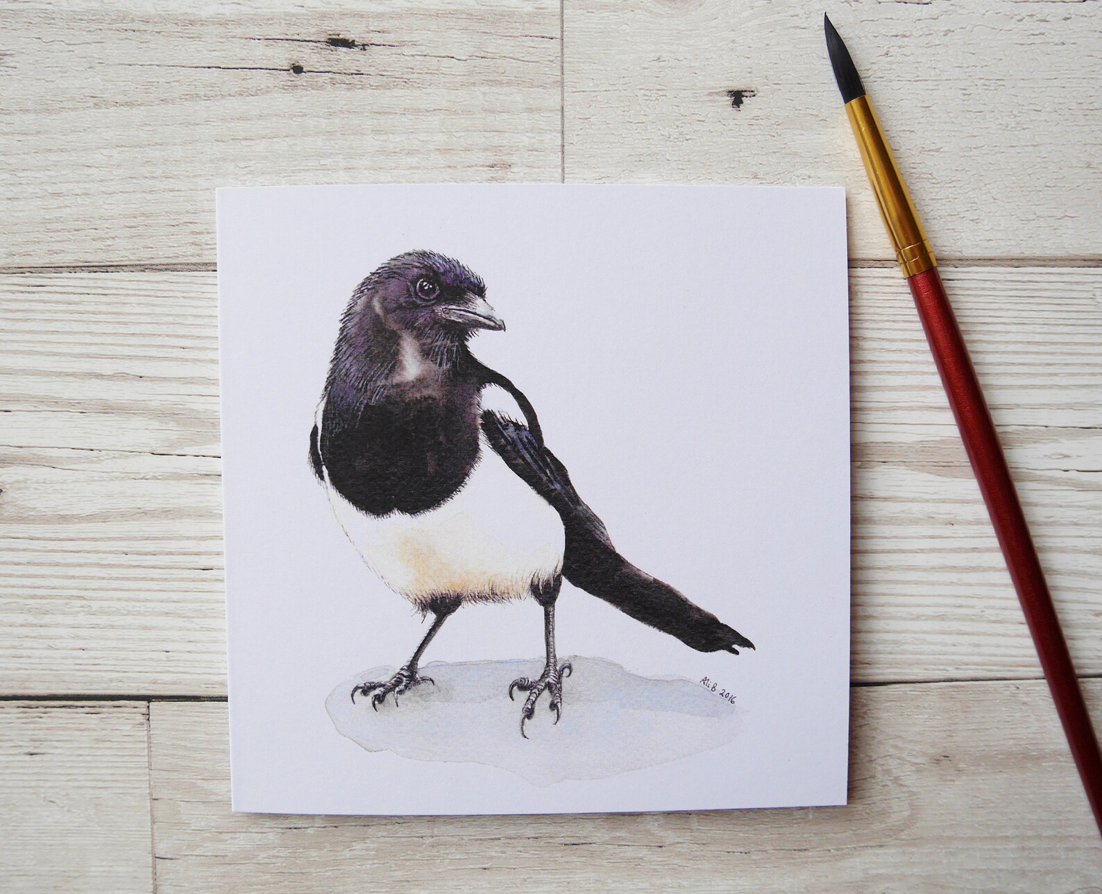 Lovely Little Card From a Watercolour Painting of a Magpie - Etsy