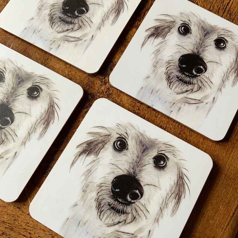 Scruffy Dog Coasters Scruffy Lurcher Coasters Cute Dog - Etsy UK
