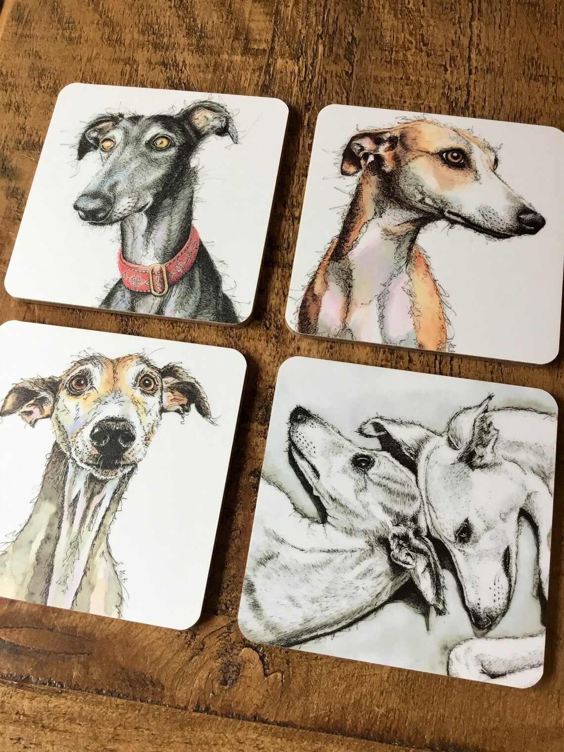 Greyhound Coasters Galgo Coasters Lurcher Coasters - Etsy