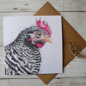 Chicken Card From My Original Watercolour Art, Hen Card, Poultry Card ...