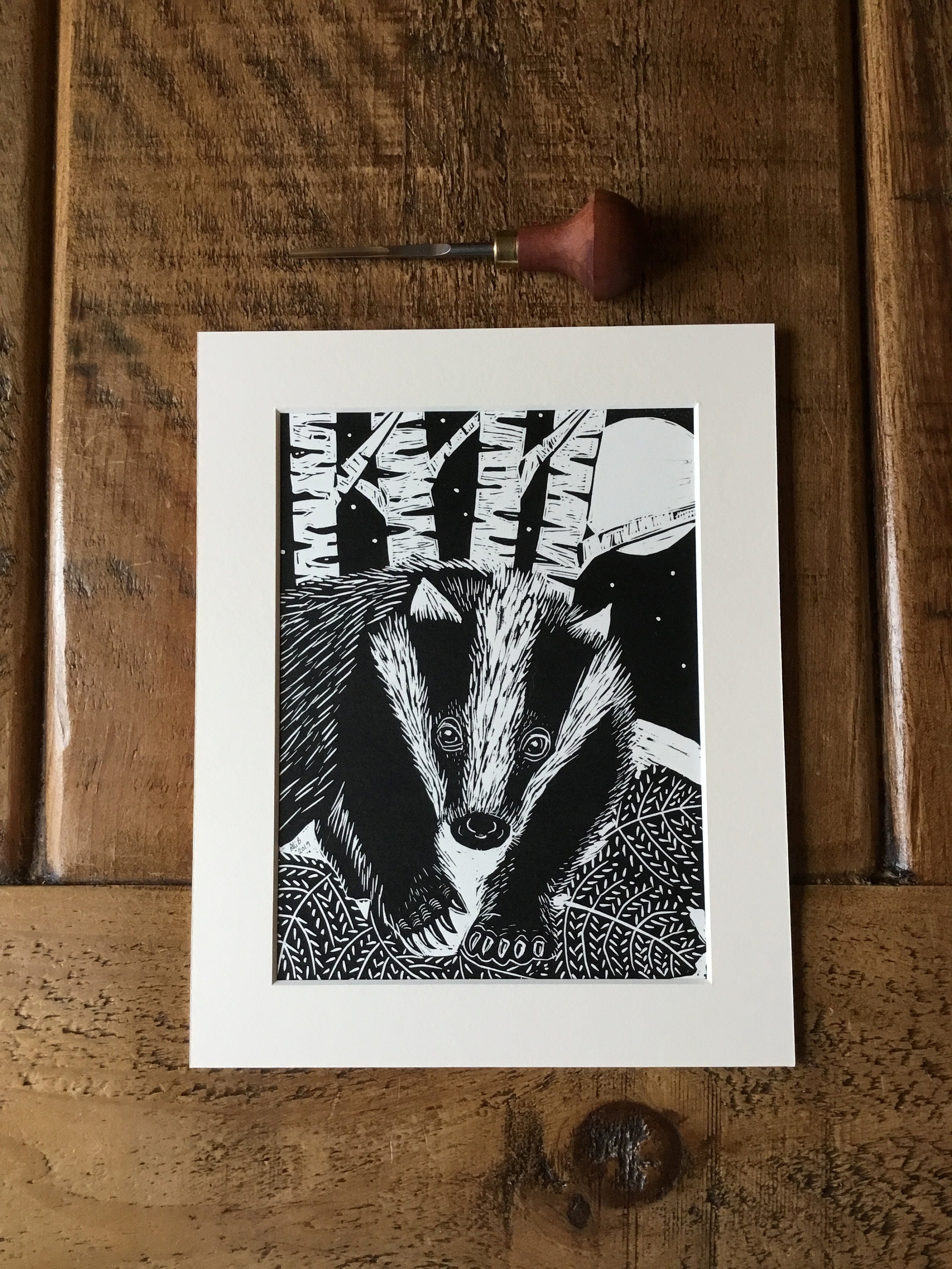 Original Badger Lino Cut Badger Lino Print Badger Gifts - Etsy UK