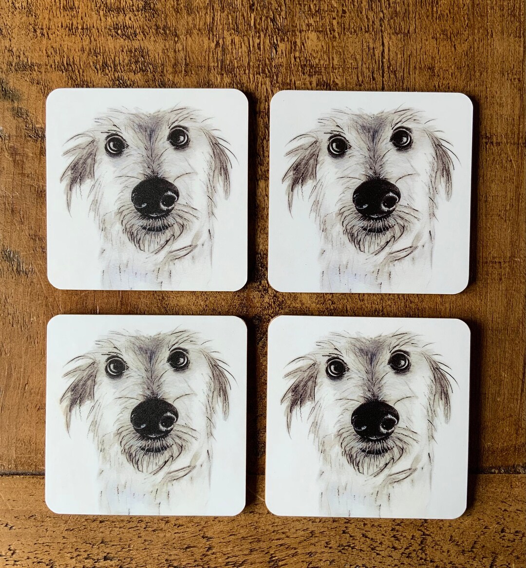 Scruffy Dog Coasters, Scruffy Lurcher Coasters, Cute Dog Coasters ...
