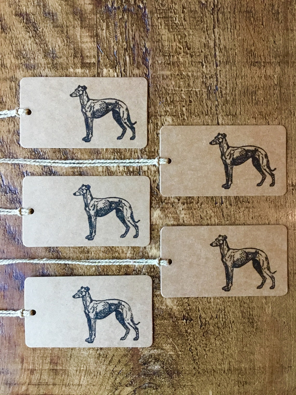 Greyhound Gift Tags Set of Five Greyhound Parcel Tags - Etsy UK