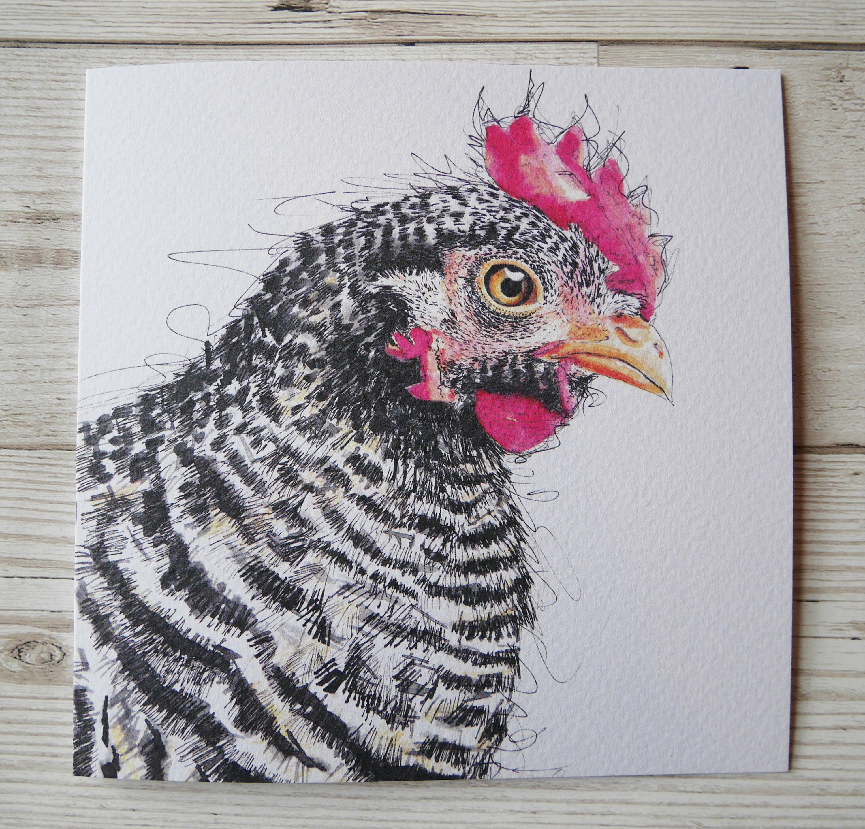 Chicken Card From My Original Watercolour Art, Hen Card, Poultry Card ...