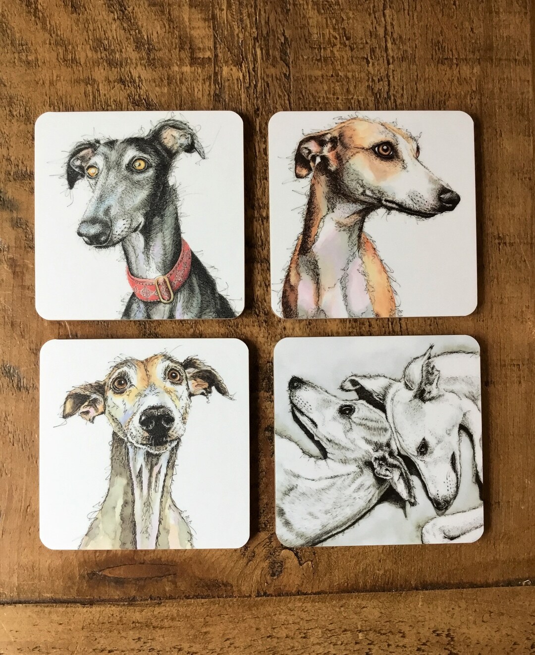 Greyhound Coasters Galgo Coasters Lurcher Coasters - Etsy