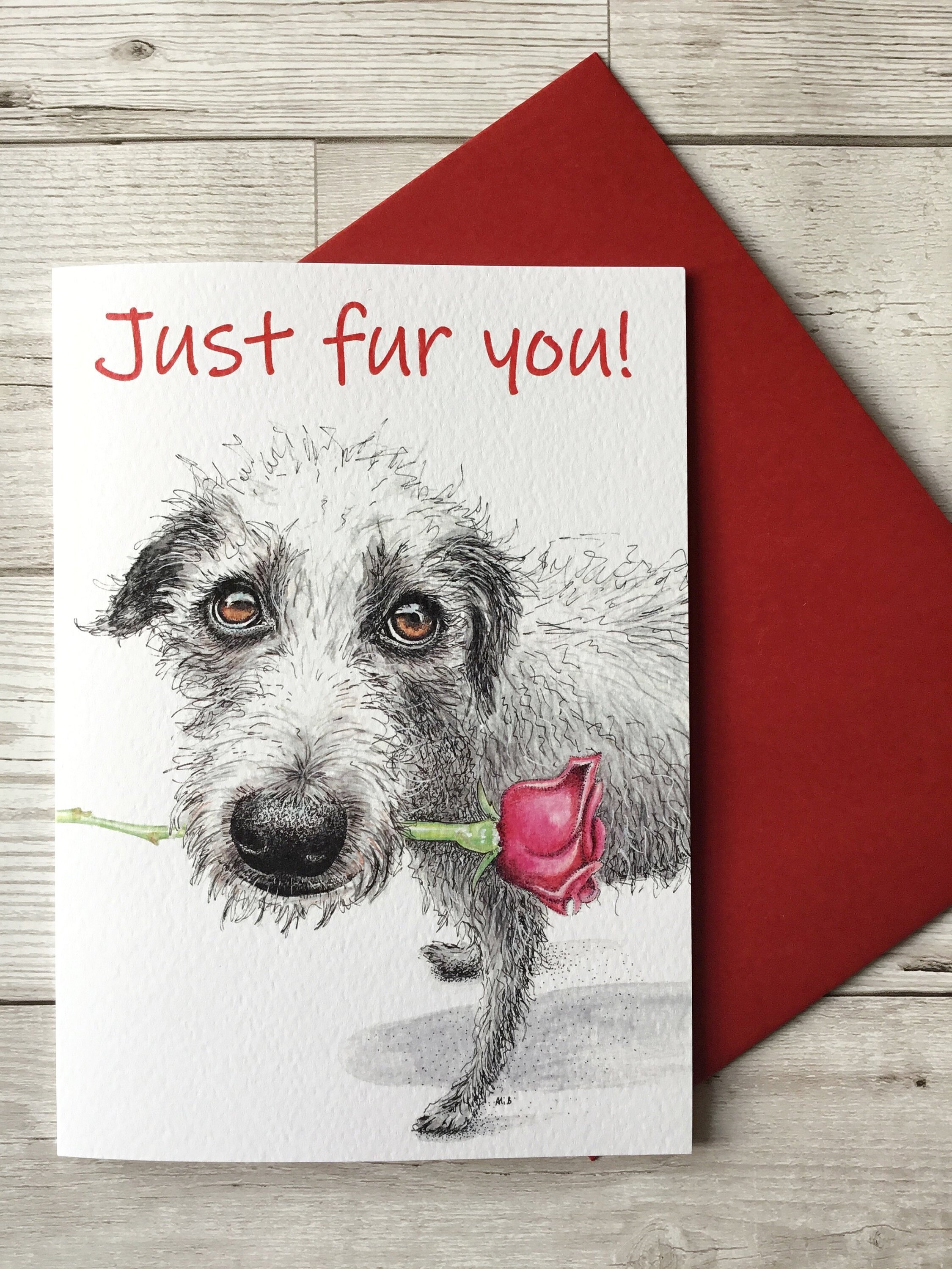 Bedlington Whippet Card, Bedlington Whippet Valentines Card ...