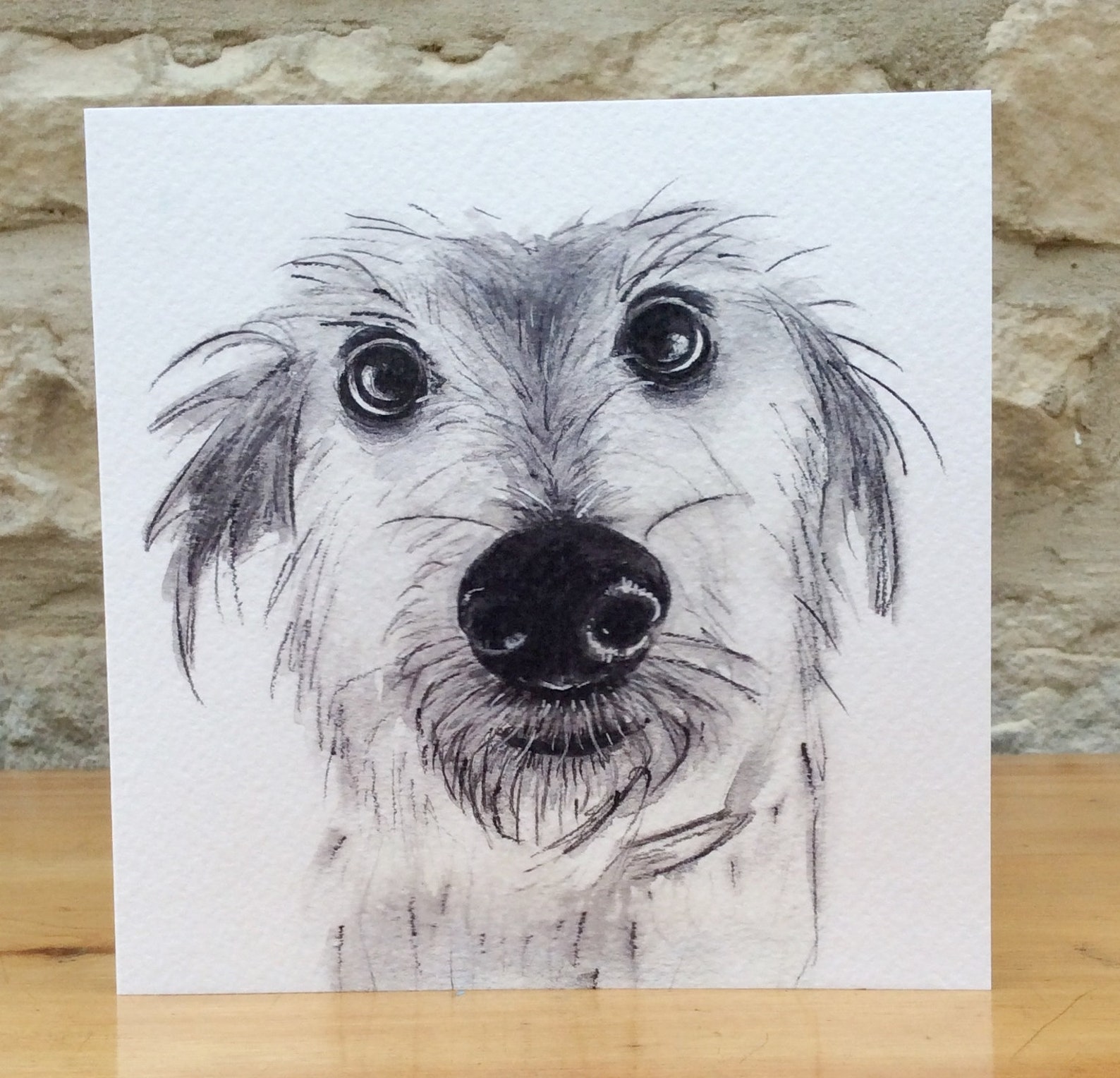 Scruffy Lurcher Card, Lurcher Card, Scruffy Dog Card, Cute Dog Card ...