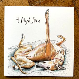 Greyhound Giving a High Five Card, High Five Card, Lurcher Card ...