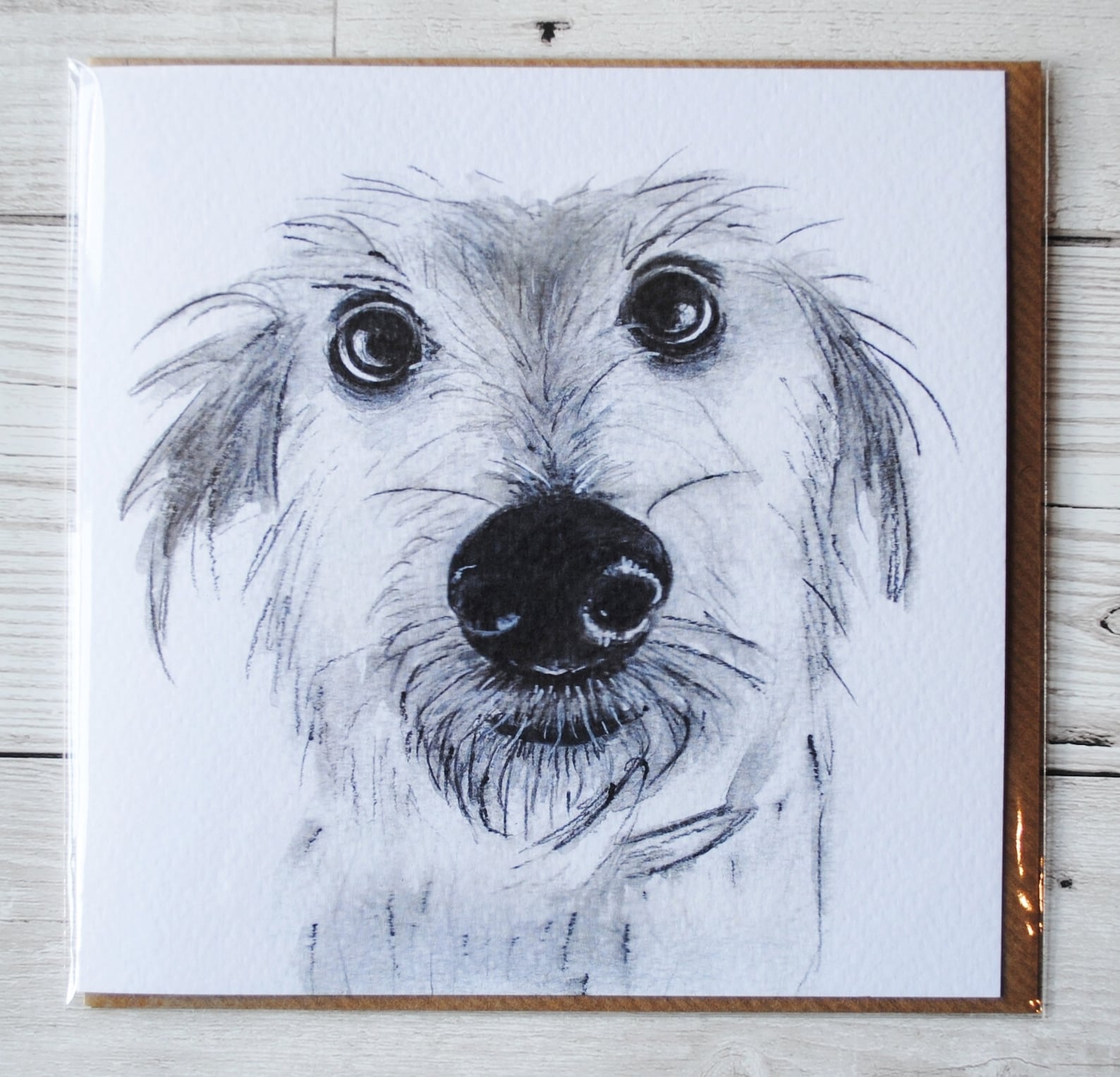 Scruffy Lurcher Card Lurcher Card Scruffy Dog Card Cute Dog - Etsy