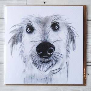 Scruffy Lurcher Card Lurcher Card Scruffy Dog Card Cute Dog - Etsy