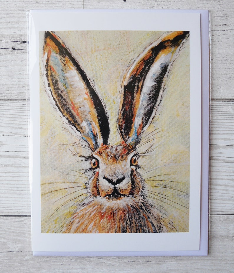 Hare 5" X 7" Greeting Card, Hare Card, Hare Gift, Hare Painting ...