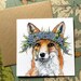 Fox Card, Fox Greetings Card, Floral Fox, Fox and Flowers, Fox Birthday ...