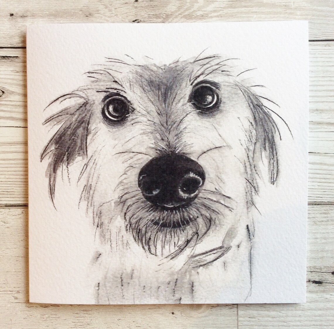 Scruffy Lurcher Card, Lurcher Card, Scruffy Dog Card, Cute Dog Card ...