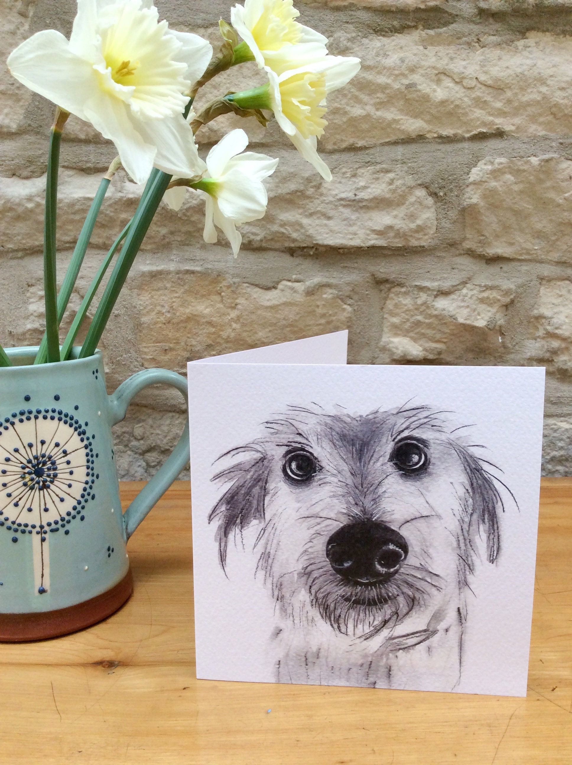 Scruffy Lurcher Card Lurcher Card Scruffy Dog Card Cute Dog - Etsy