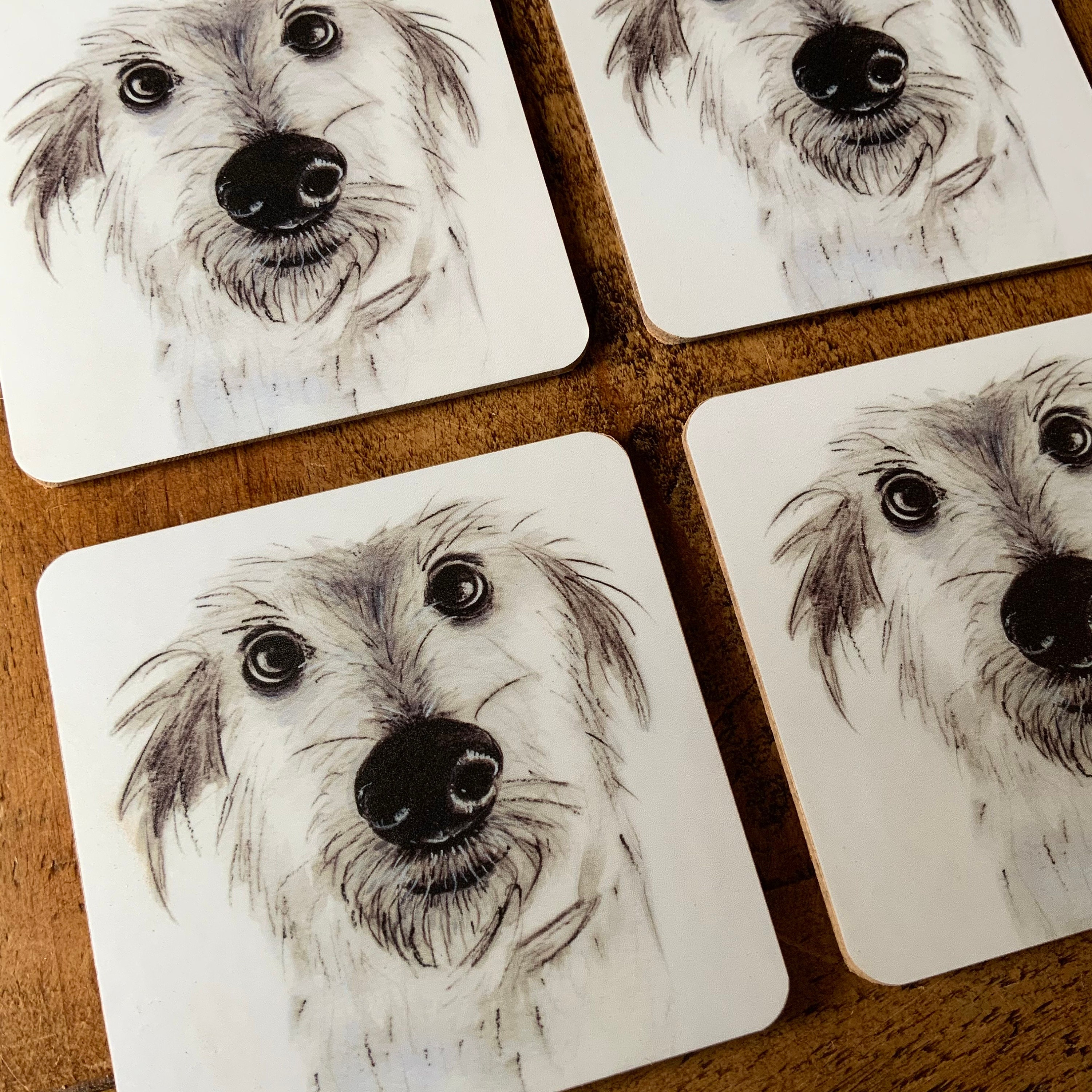 Scruffy Dog Coasters, Scruffy Lurcher Coasters, Cute Dog Coasters ...