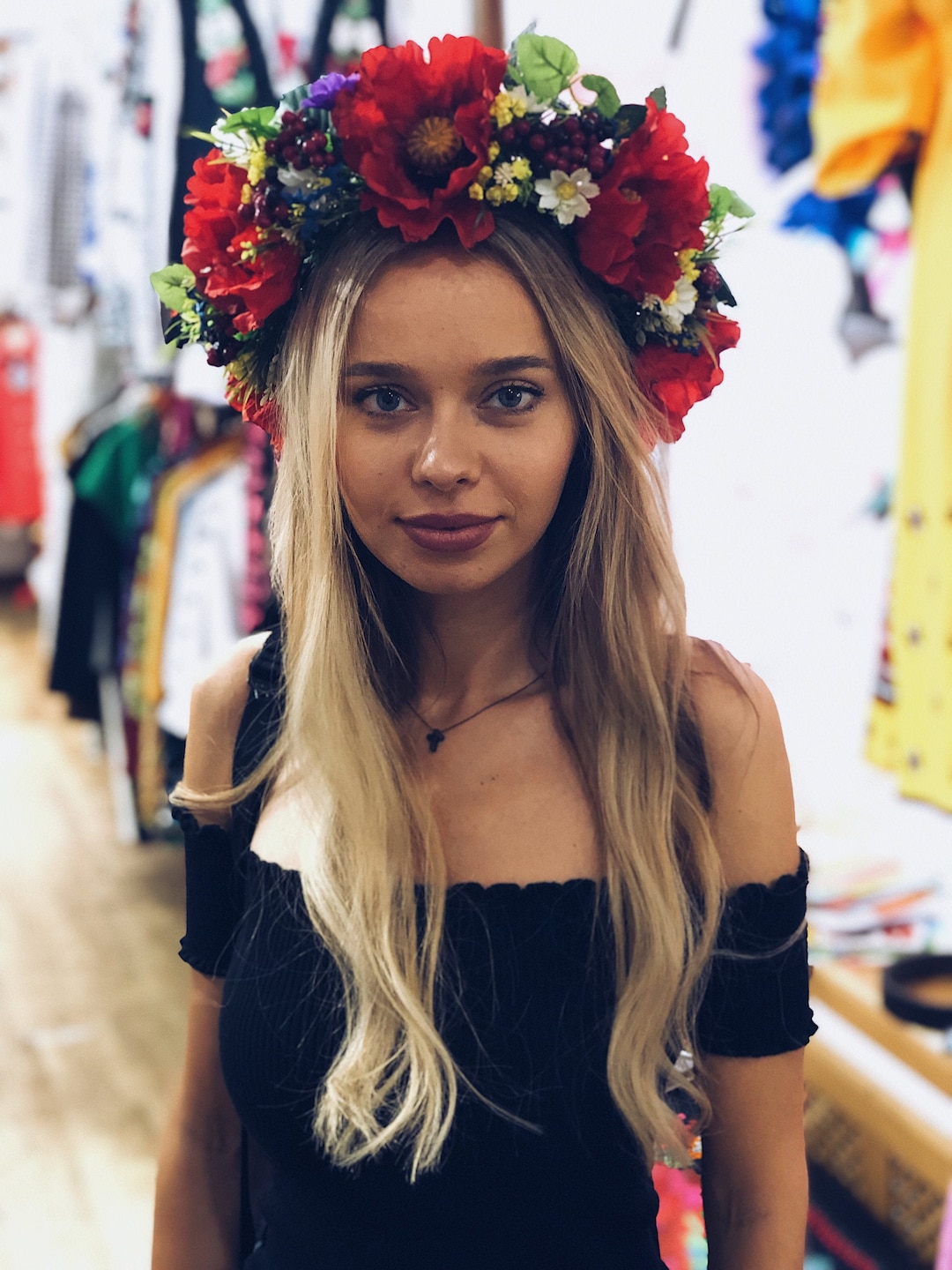 Floral Headdress With the Colored Ribbons Colorful Flower - Etsy