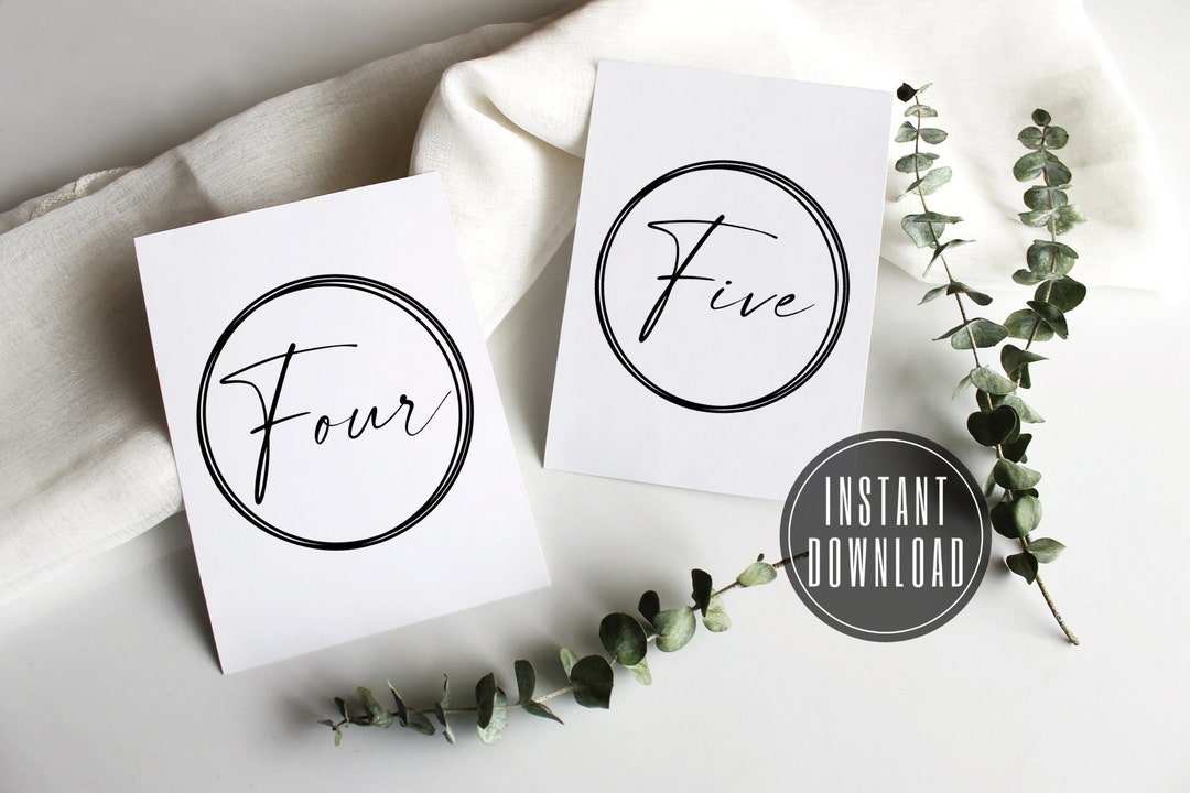Circle Printable Table Numbers 1-20, Wedding Table Numbers, Seating ...