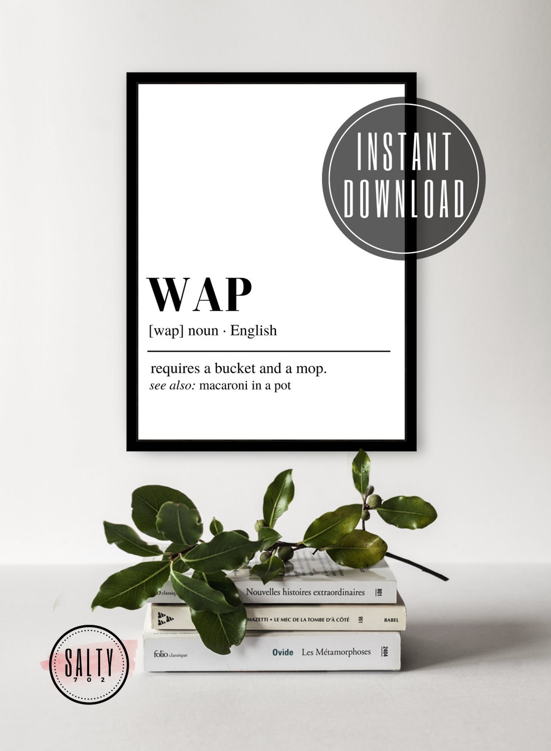 WAP Definition Funny Sarcastic Bathroom Prints, Wall Art Print ...