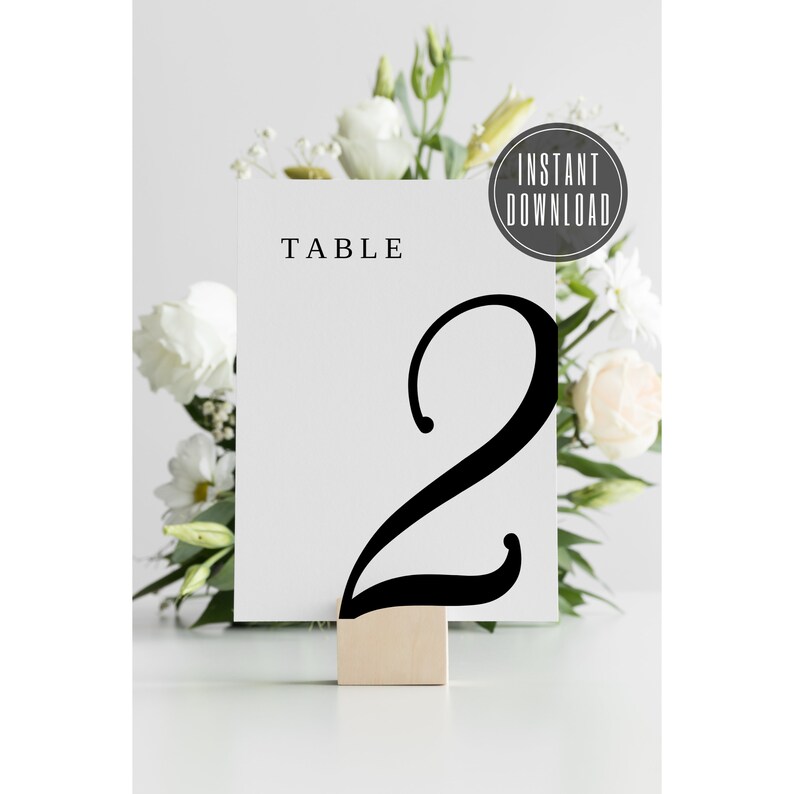 Printable Table Numbers 1-20, Wedding Table Numbers, Seating Chart ...