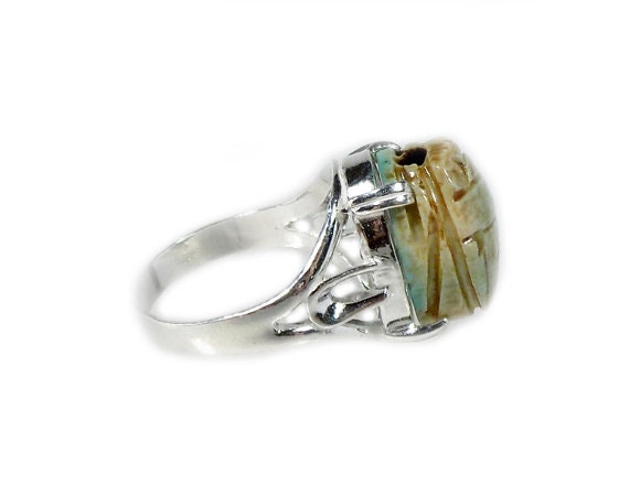 Ancient Egyptian Scarab Carved Soapstone Scarab Ring Genuine - Etsy