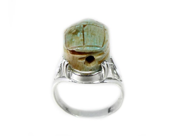Ancient Egyptian Scarab Carved Soapstone Scarab Ring Genuine Ancient ...