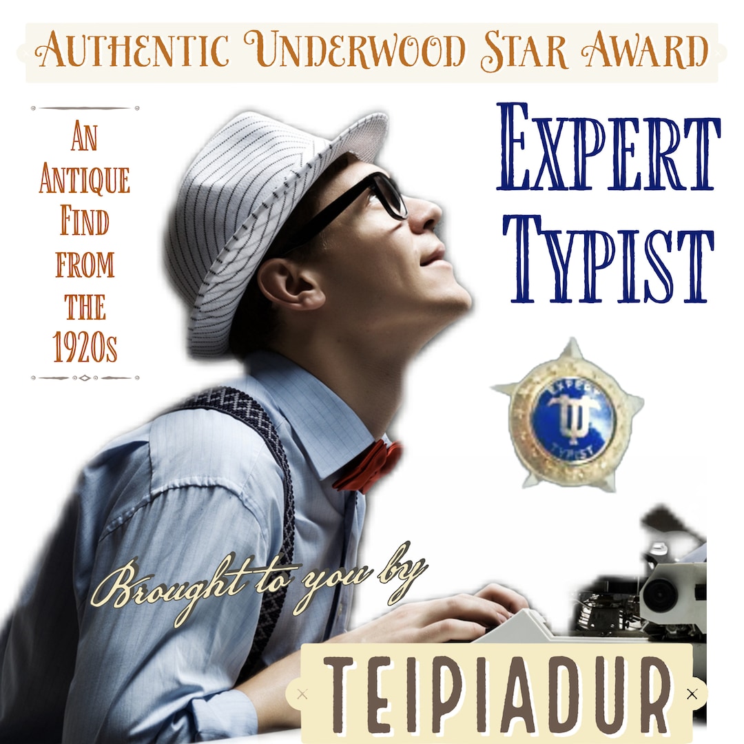 EXPERT TYPIST: Rare Antique Typewriter Pins - Etsy