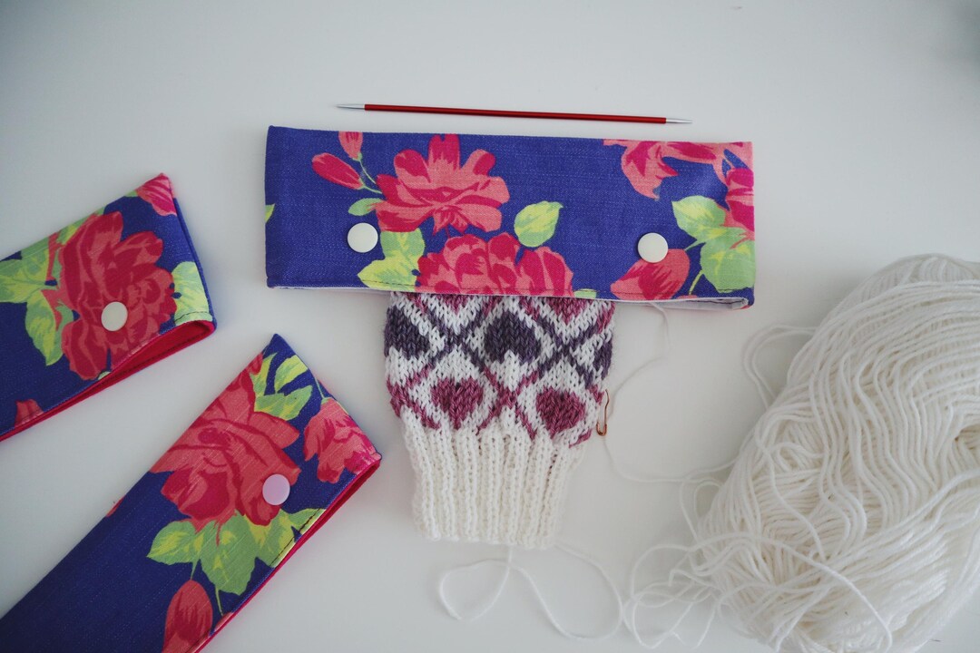 Flower Print DPN Hoder, Sock Knitting, Double Pointed Needles Cosy ...
