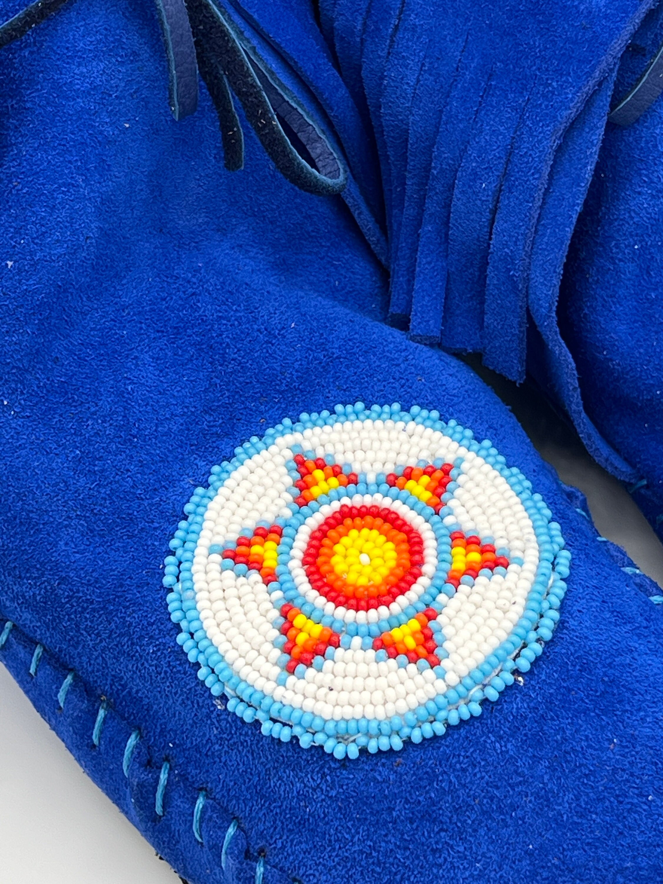 Native American Style Short Boot Moccasins With Fringe. Handmade With ...